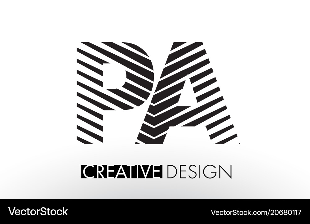 Pa p a lines letter design with creative elegant Vector Image