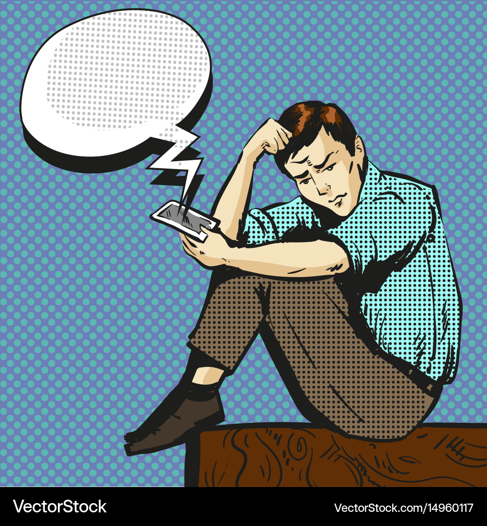 Pop art of man talking Royalty Free Vector Image