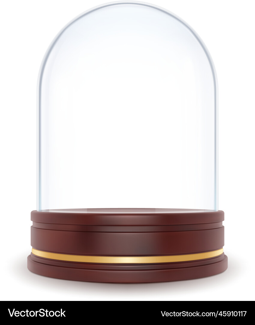 Realistic isolated 3d glass globe on wooden stand Vector Image