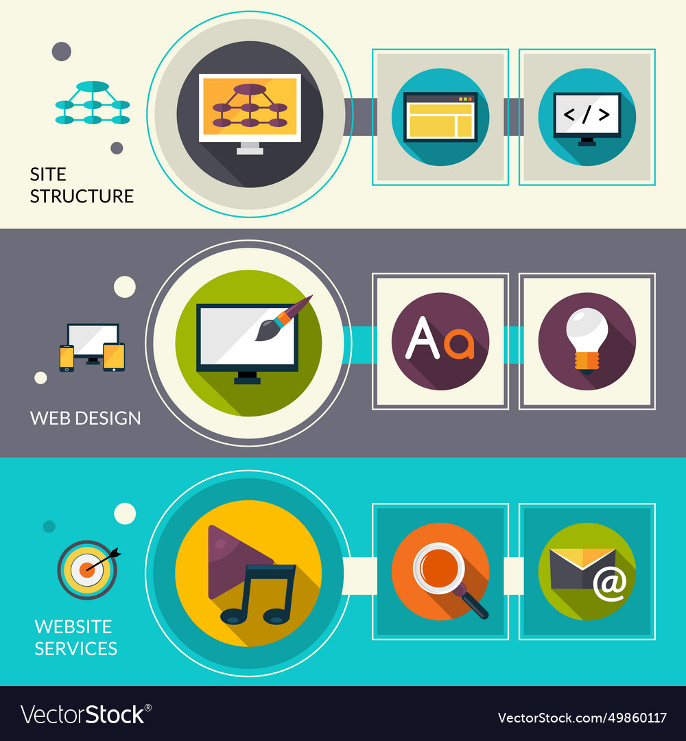 Web design banners Royalty Free Vector Image - VectorStock