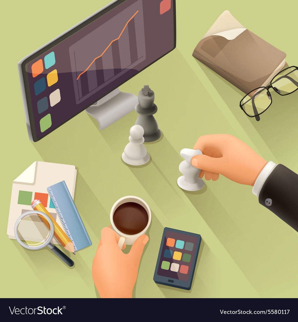 Workplace background flat design Royalty Free Vector Image