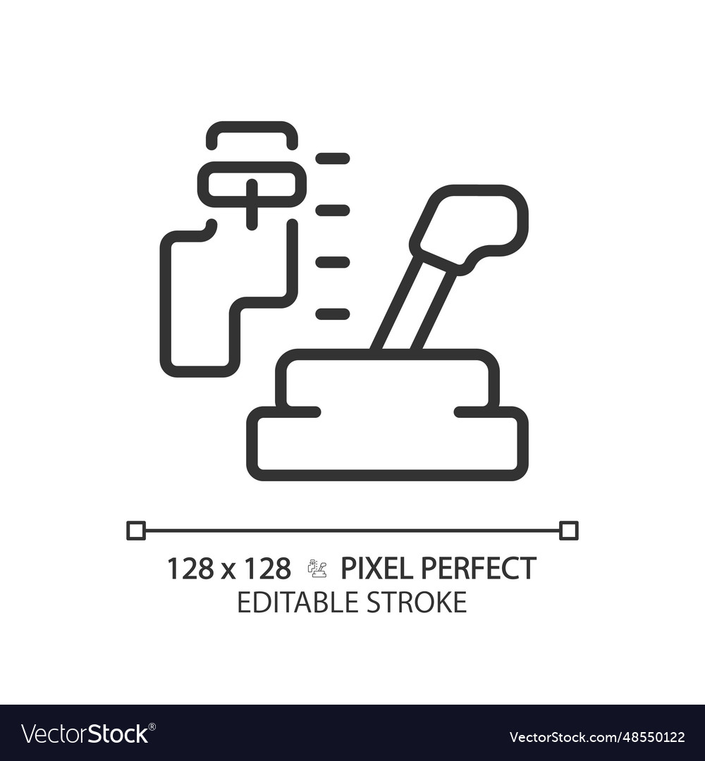 2d customizable thin line black car gear box icon Vector Image