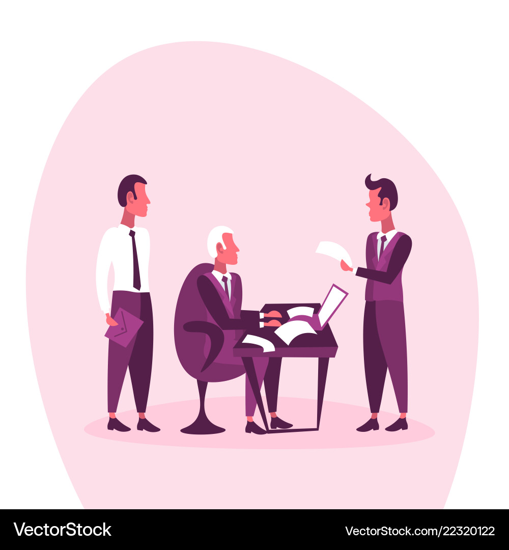 Businessman sitting workplace business interview Vector Image