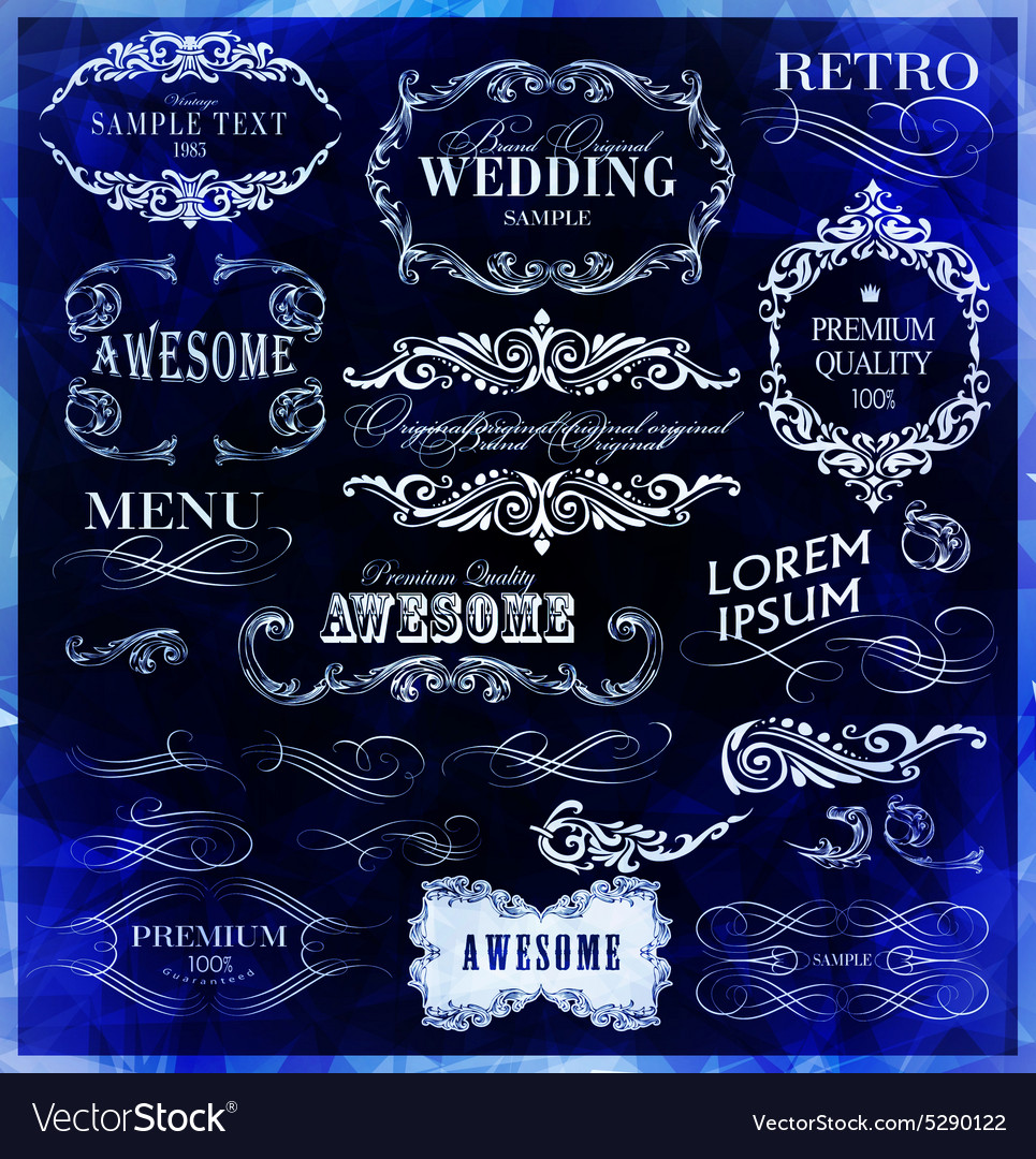 Calligraphic design elements Royalty Free Vector Image