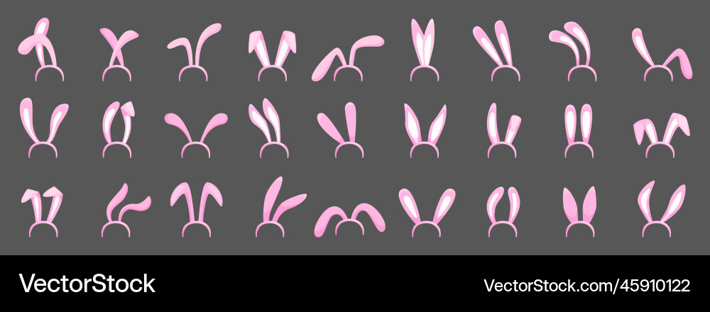 Cartoon easter bunny ears rabbit ear costume Vector Image