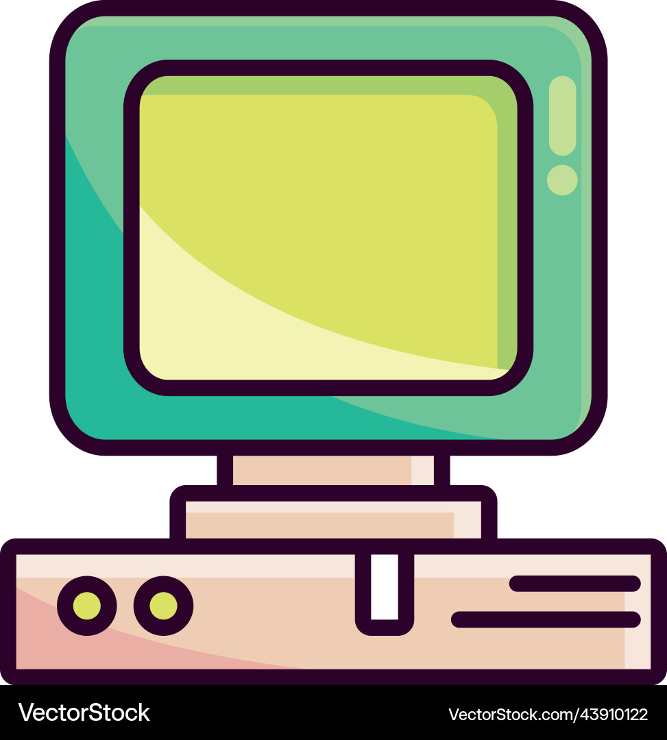 Computer 90s modern style Royalty Free Vector Image