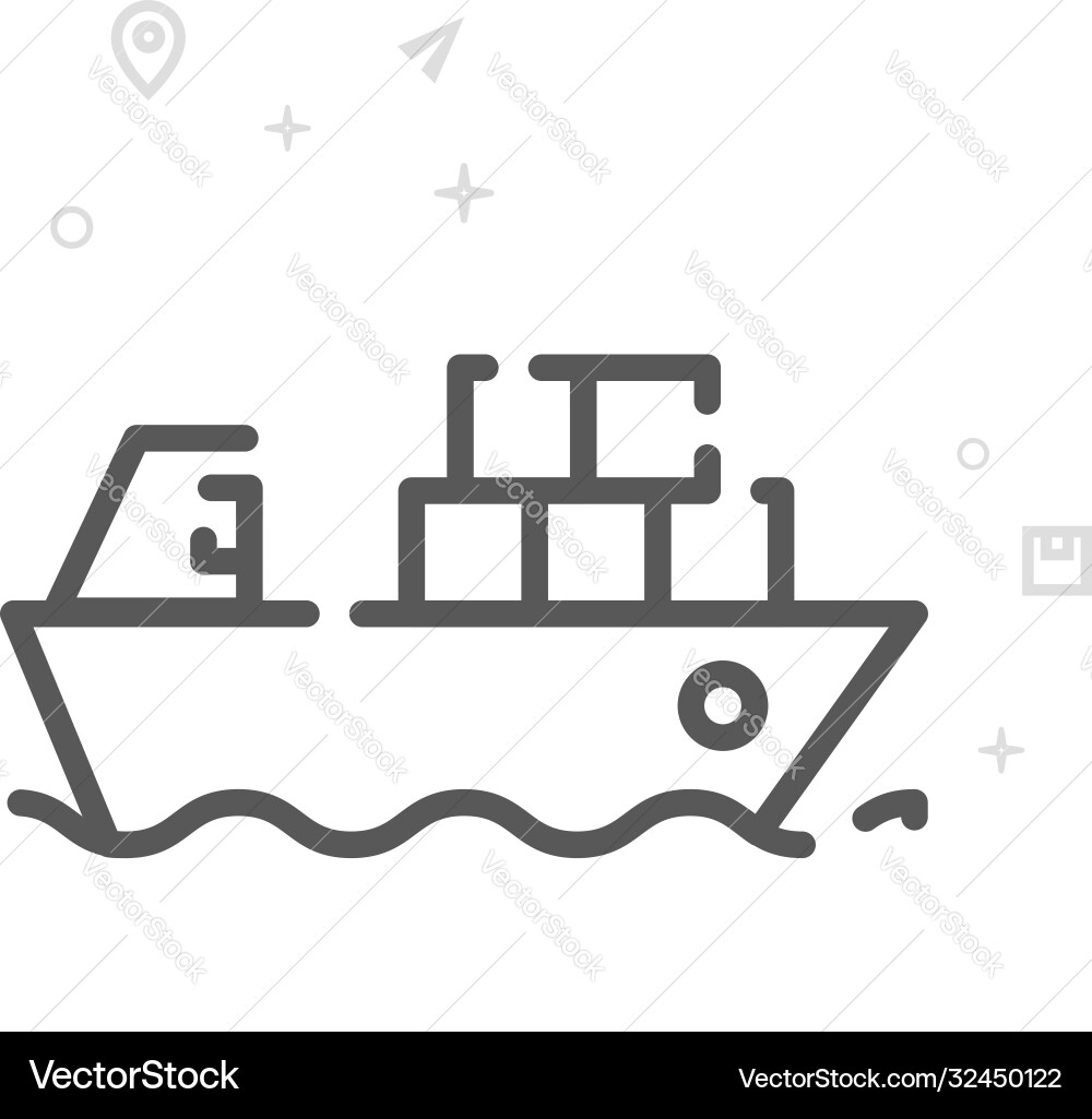 Container ship line icon symbol pictograph sign Vector Image