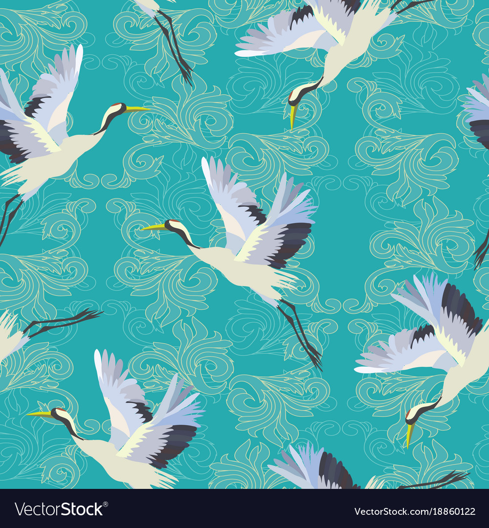 Crane pattern Royalty Free Vector Image - VectorStock