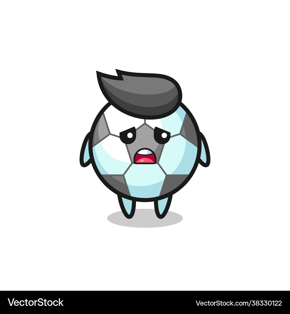 Disappointed expression football cartoon Vector Image