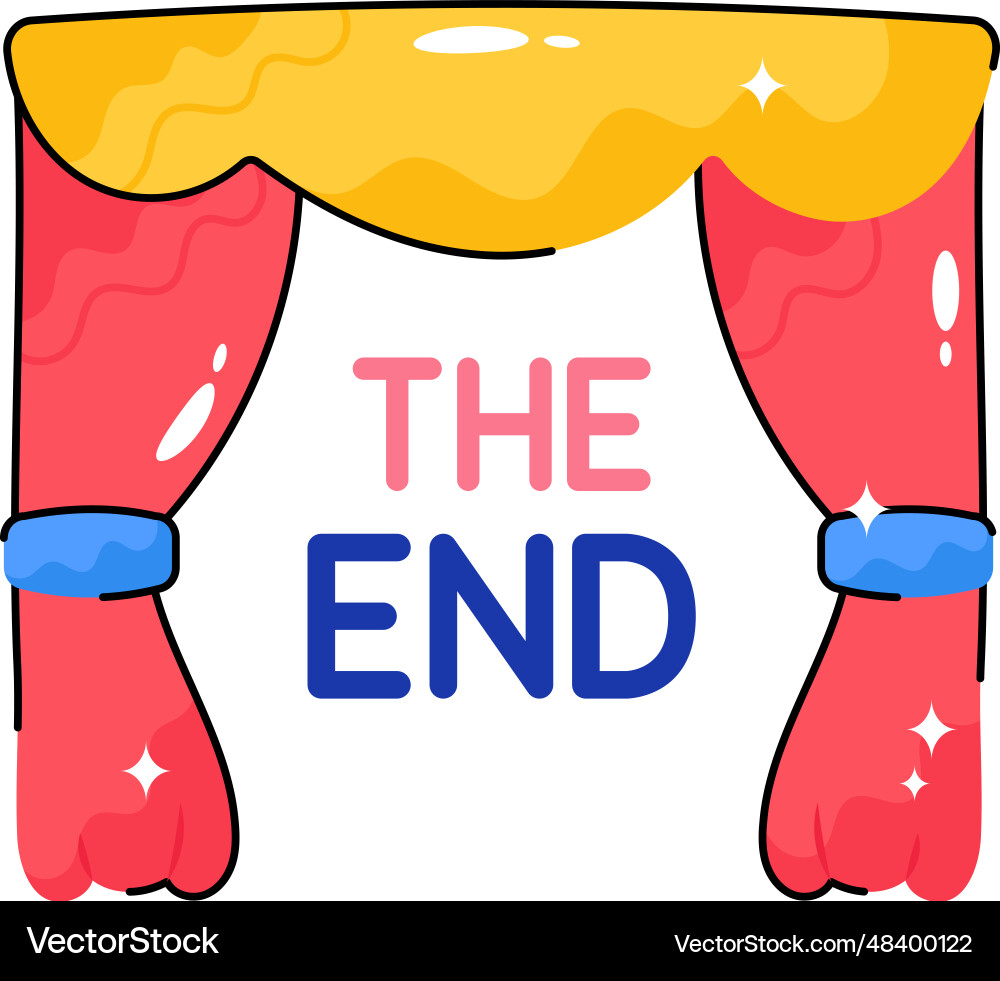 End doodle colorful sticker eps 10 fi Royalty Free Vector