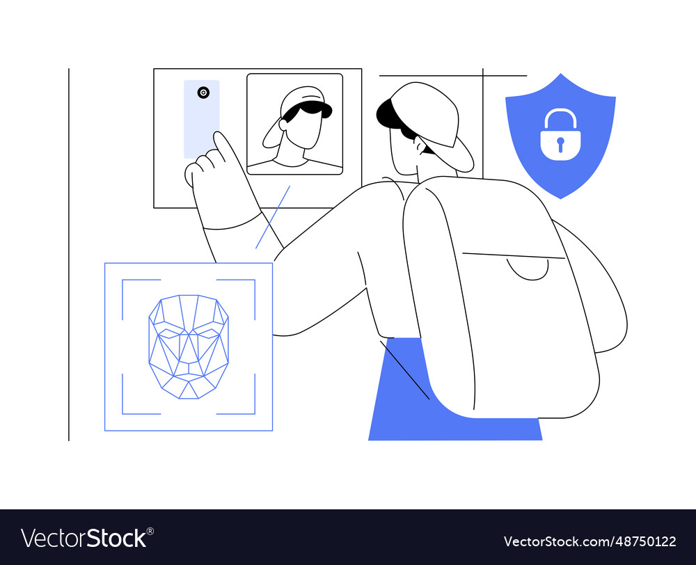 Facial recognition scanners abstract concept Vector Image Facial recognition scanners abstract concept Vector Image