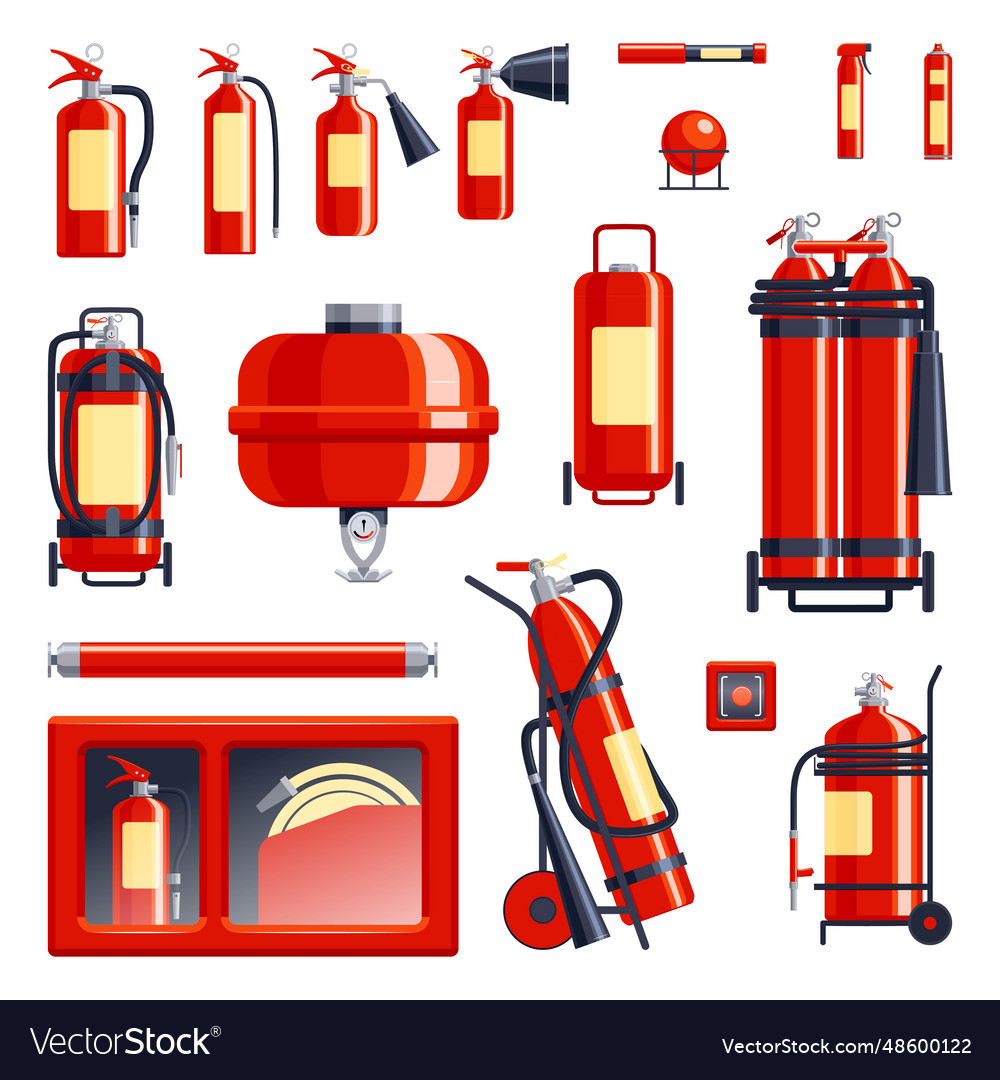Fire extinguisher icon set Royalty Free Vector Image Fire extinguisher icon set Royalty Free Vector Image
