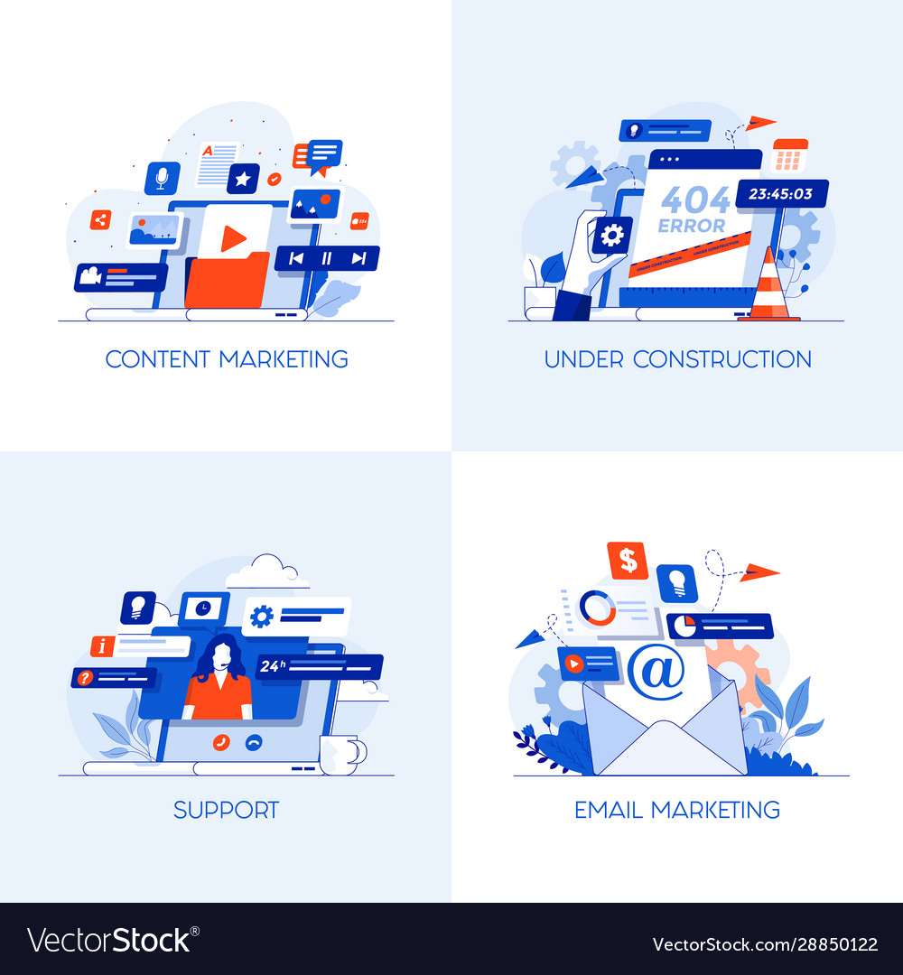 Flat designed conceptual icons 10 Royalty Free Vector Image