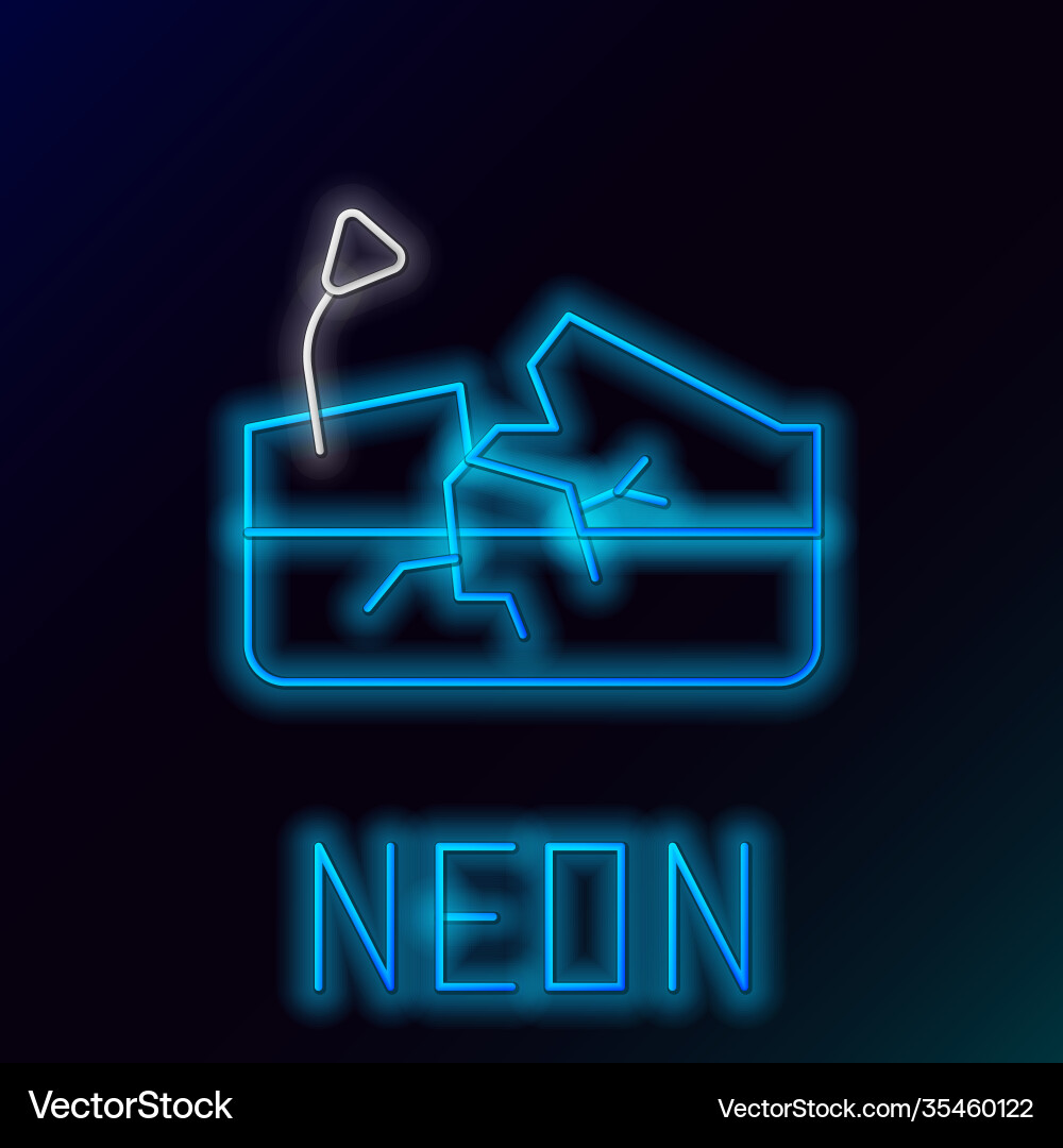 Glowing neon line earthquake icon isolated Vector Image