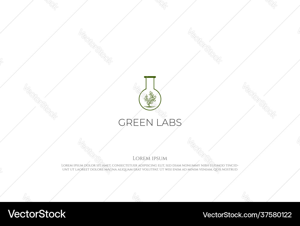 Green tree plant with lab glass for science Vector Image