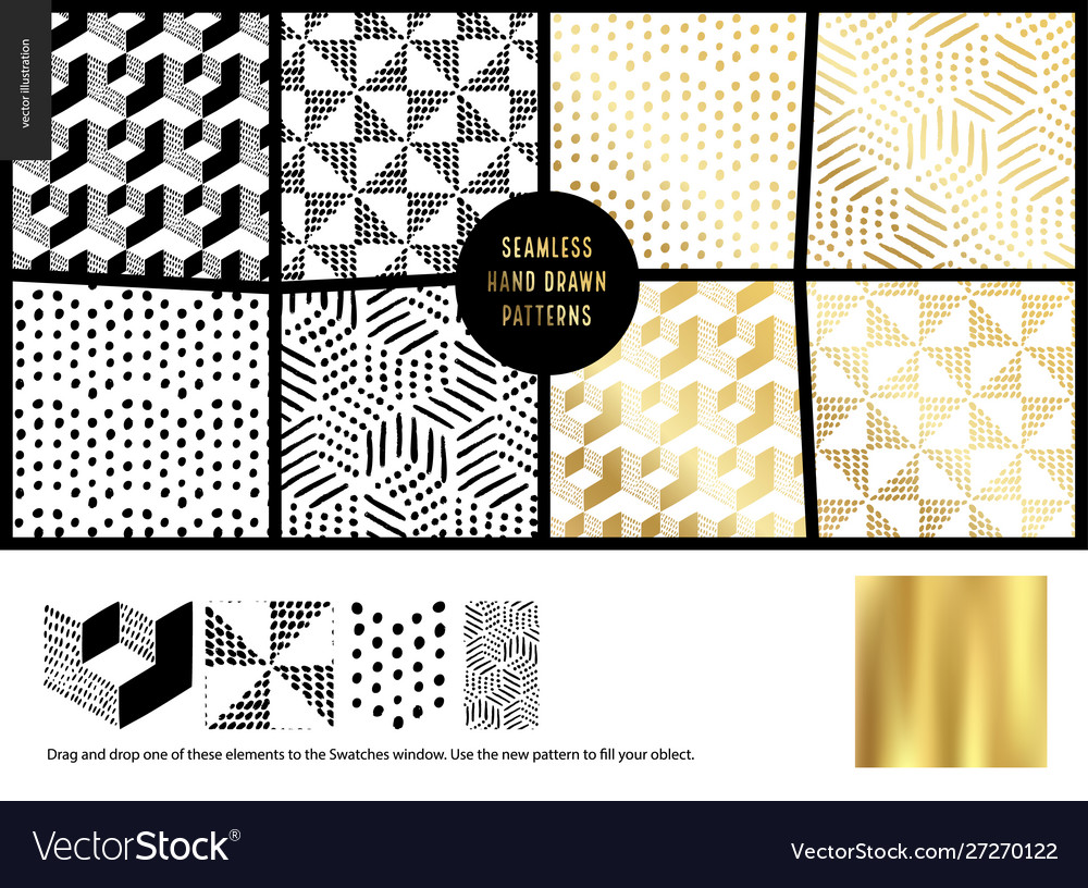 Hand drawn patterns - white Royalty Free Vector Image