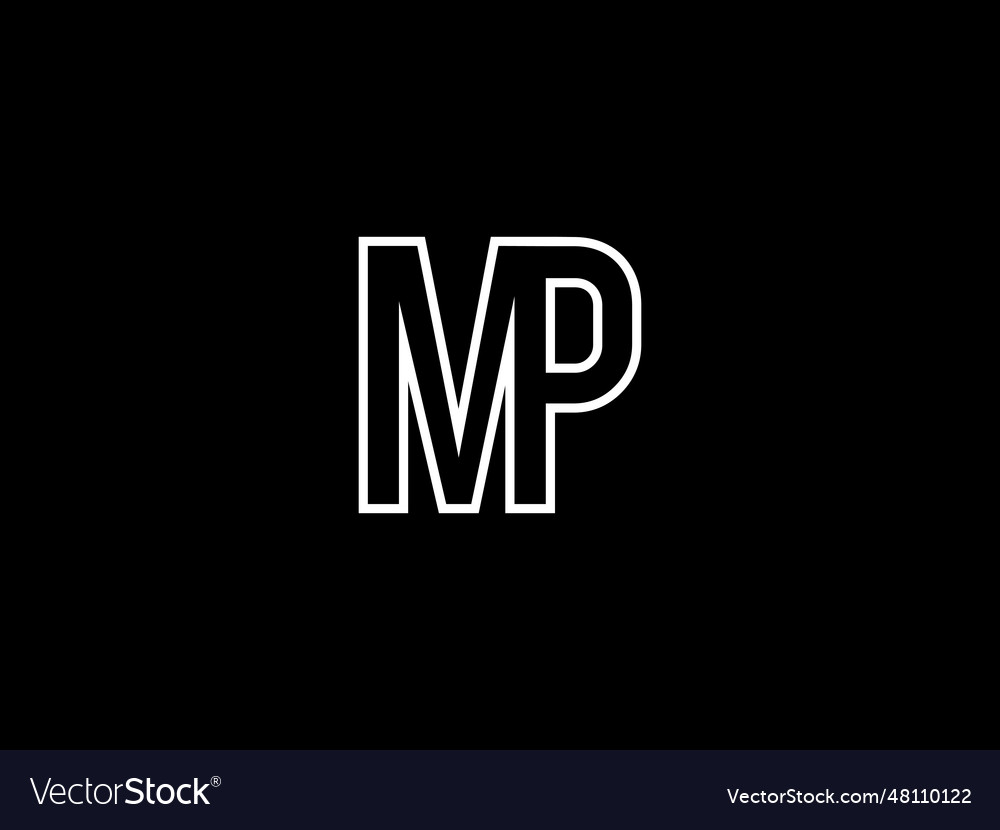 Initial mp letter logo design template monogram Vector Image