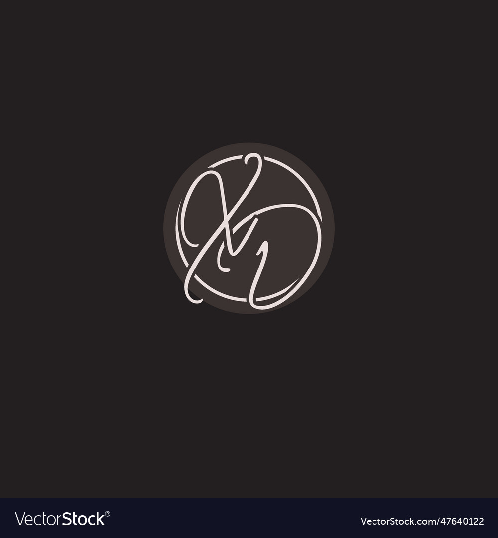 Initials xd logo monogram with simple circle line Vector Image