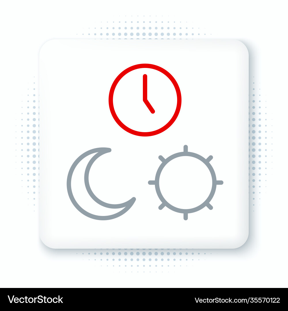 Line day and night with time icon isolated Vector Image