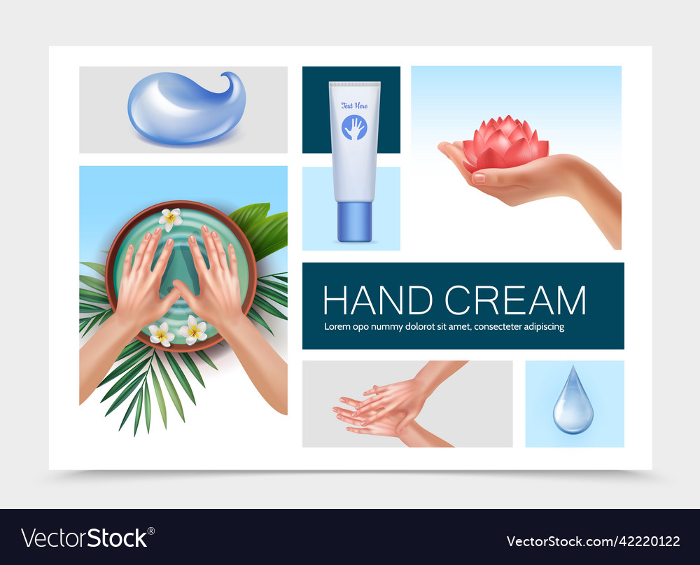 Realistic skin care elements composition Vector Image
