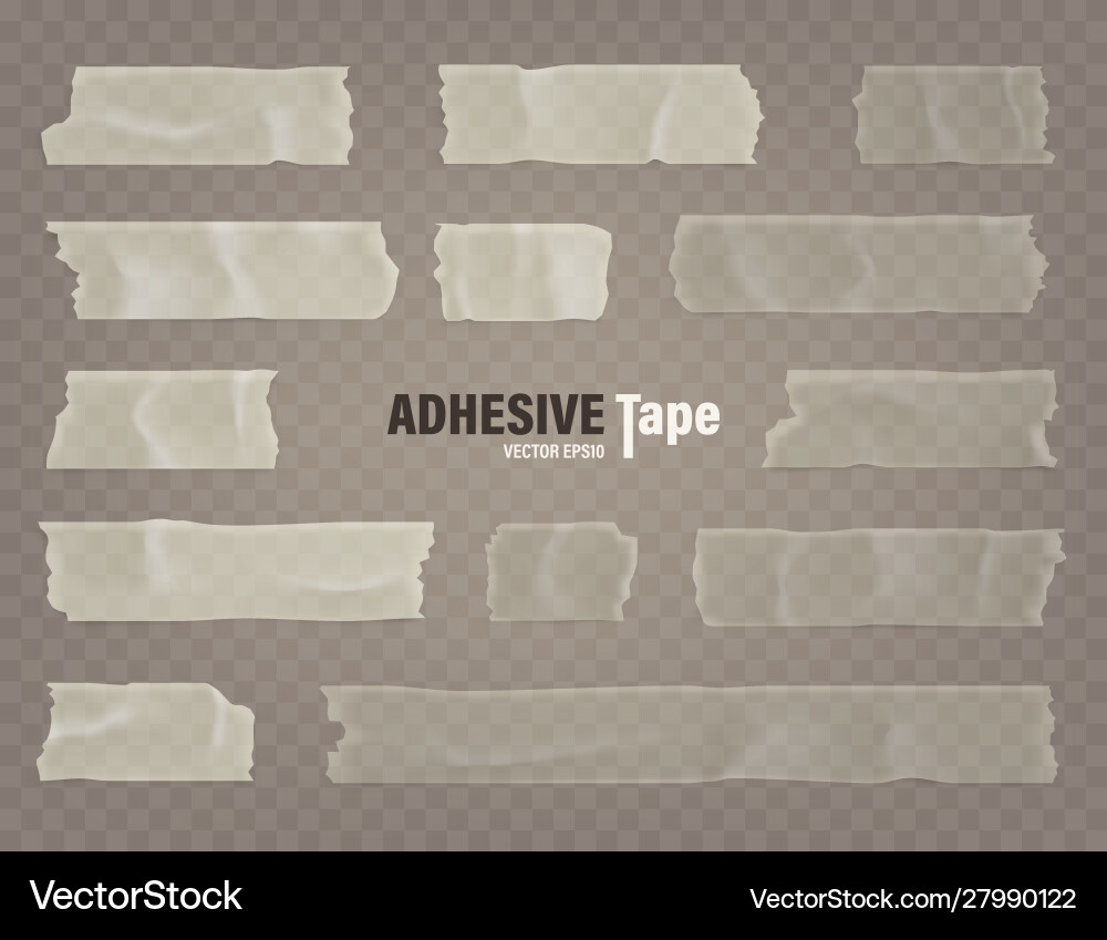 Realistic transparent adhesive tape set sticky Vector Image