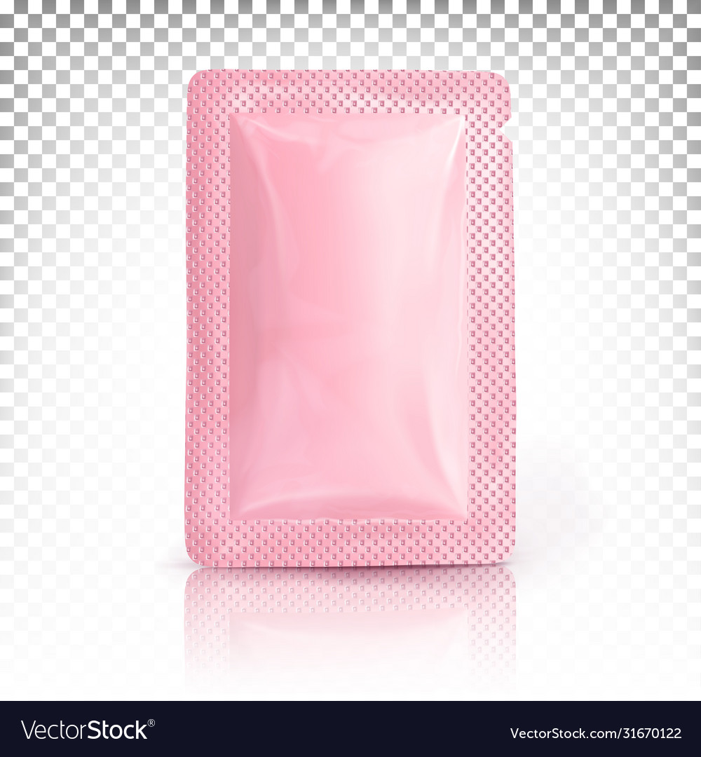 Rectangular mini packaging sachet pink stick Vector Image