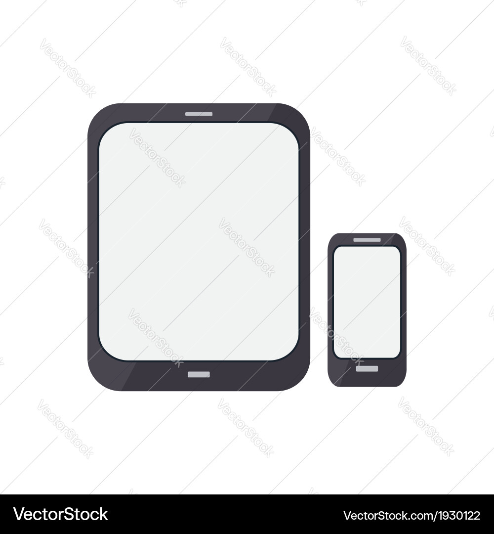 Render of an smart phone and a tablet pc Vector Image