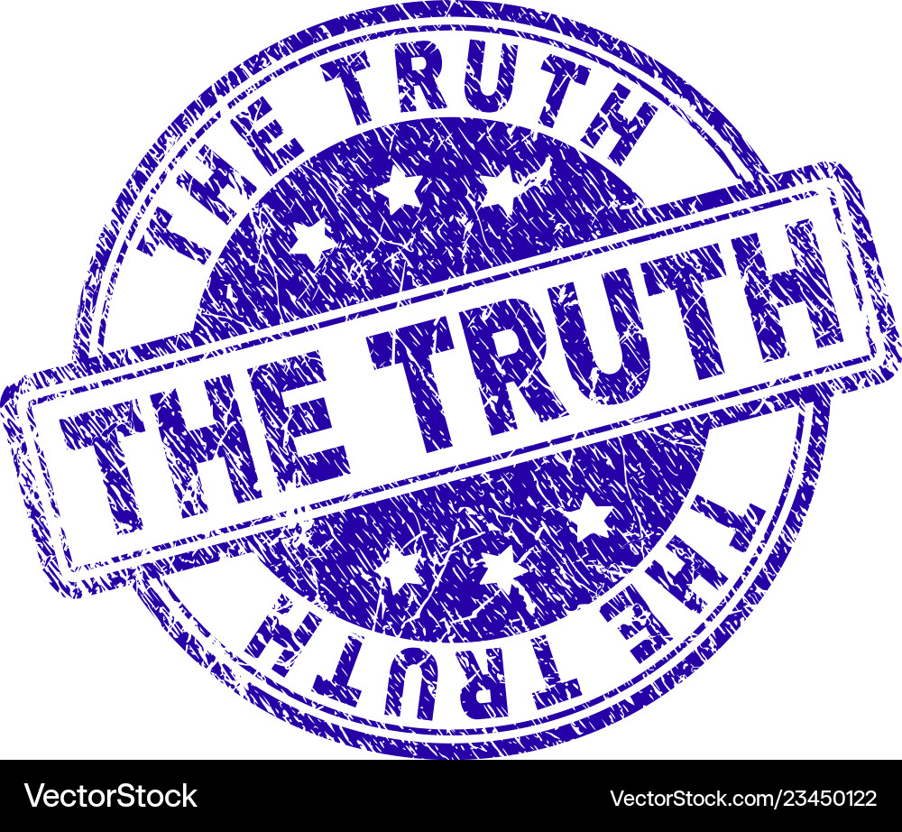 Scratched textured the truth stamp seal Royalty Free Vector