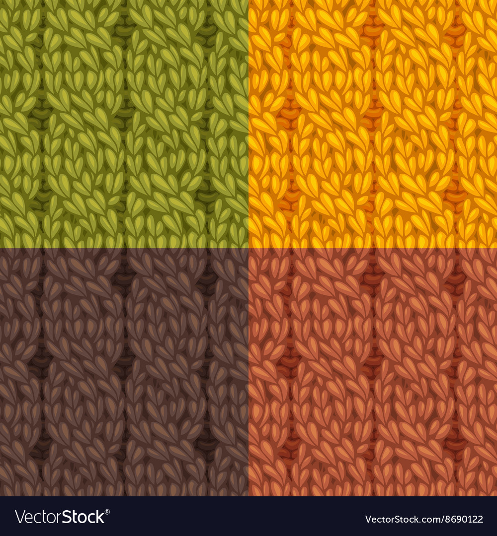 Seamless cables front patterns set Royalty Free Vector Image