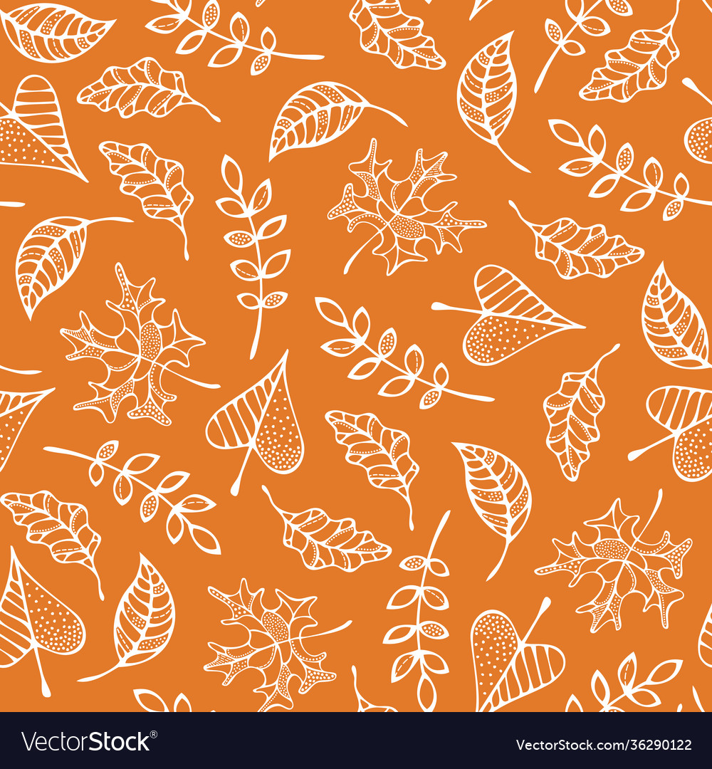 Seamless pattern autumn leaves Royalty Free Vector Image