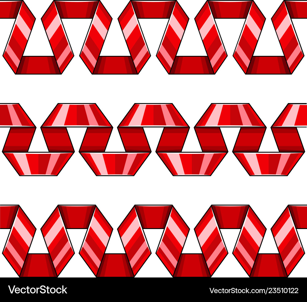 Set of red decorative ribbons Royalty Free Vector Image