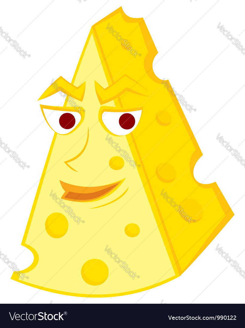 Smiling cheese Royalty Free Vector Image - VectorStock