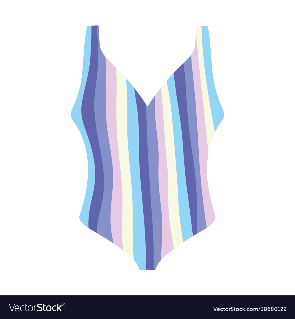 Striped swimsuit female Royalty Free Vector Image