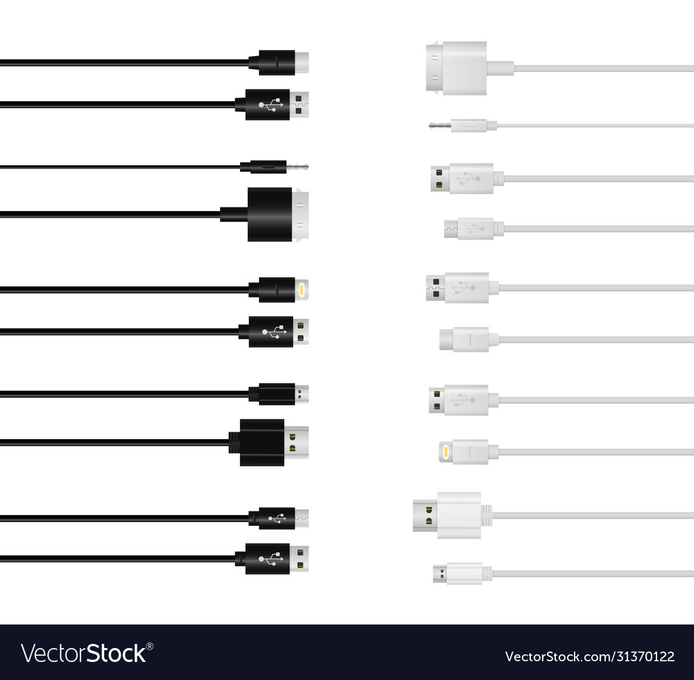 Usb wire cable Royalty Free Vector Image - VectorStock