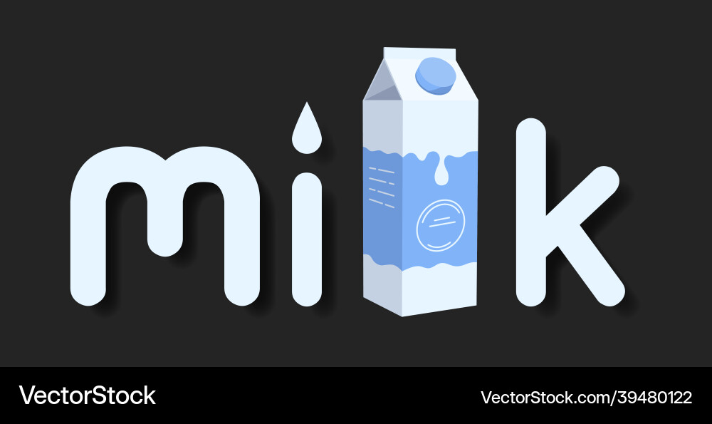 Word milk stylized as a stylish logo Royalty Free Vector