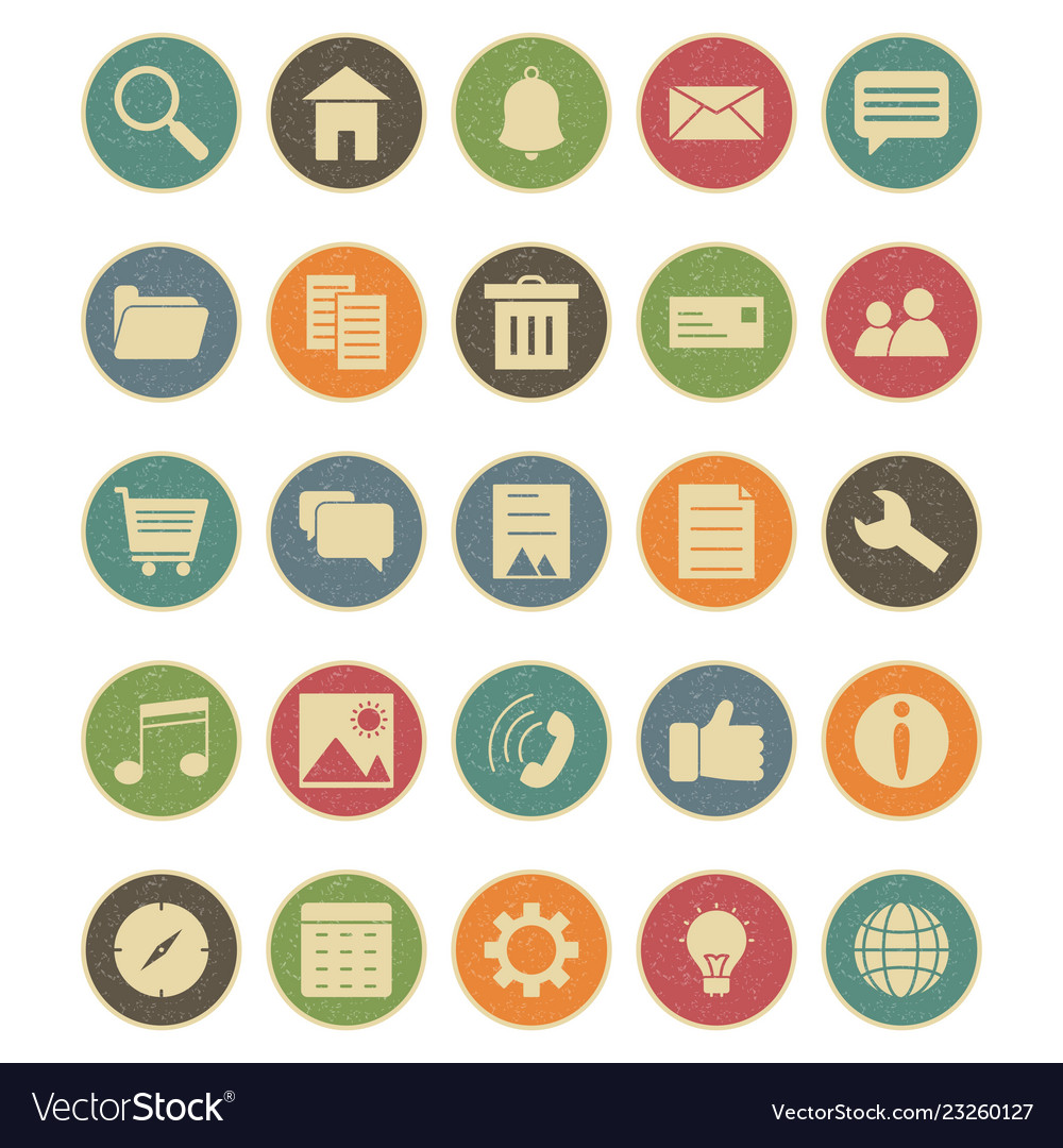 Basic ui icon set Royalty Free Vector Image - VectorStock