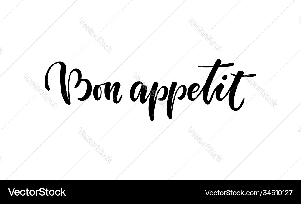 Bon appetit hand lettering good appetite doodle Vector Image