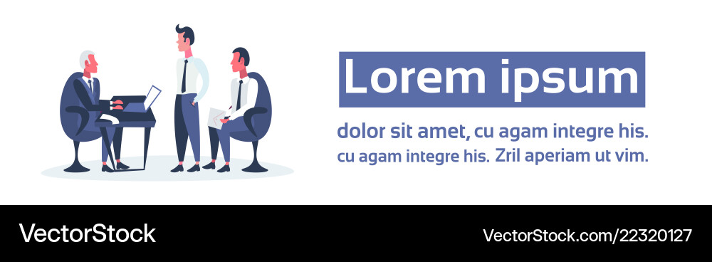 Businessmen sitting workplace business interview Vector Image