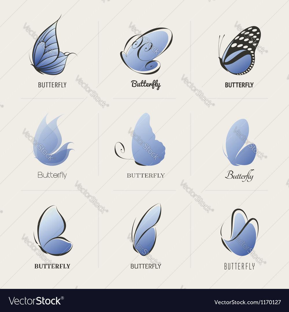 Butterfly - collection design elements Royalty Free Vector