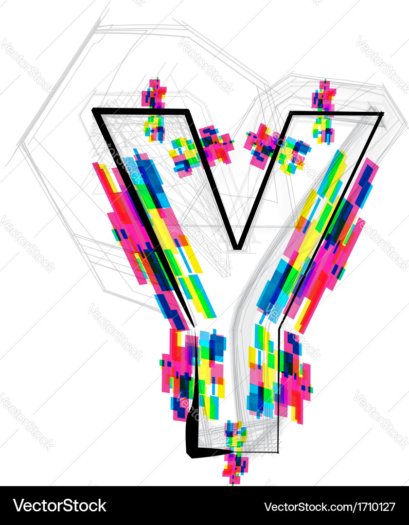 Colorful Font Letter Y Royalty Free Vector Image