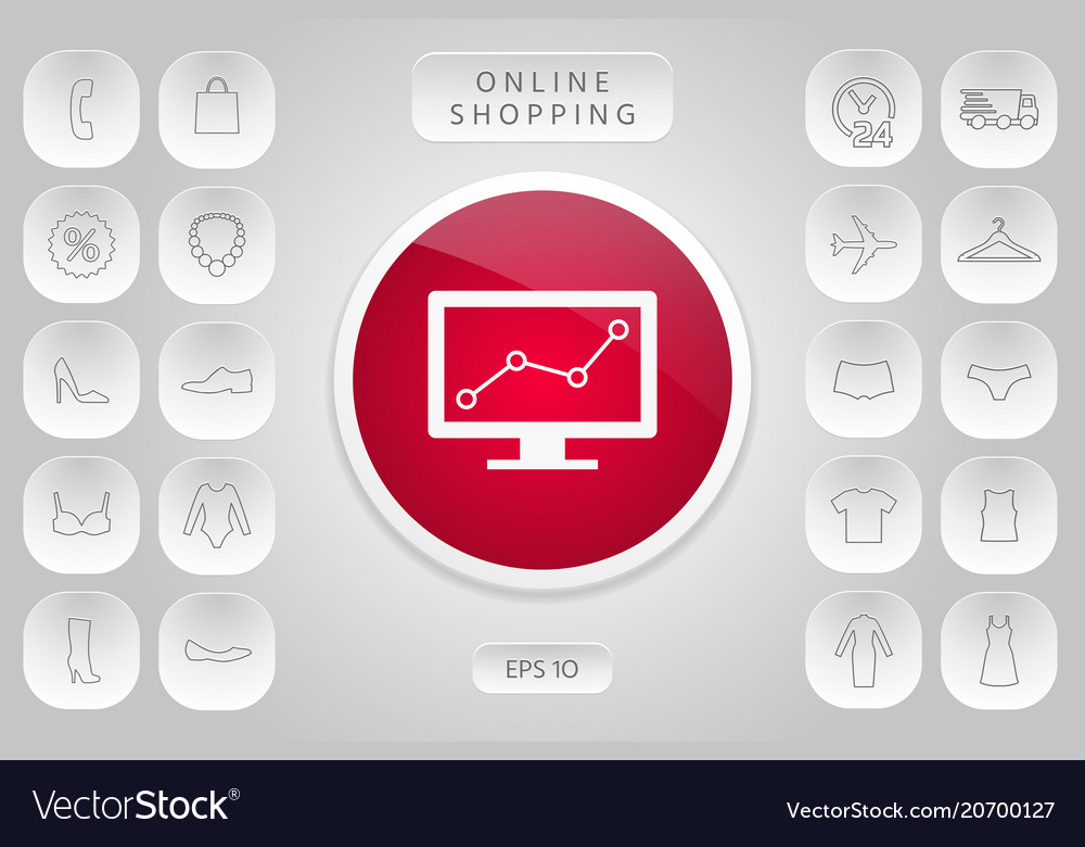 Computer monitors with graph Royalty Free Vector Image