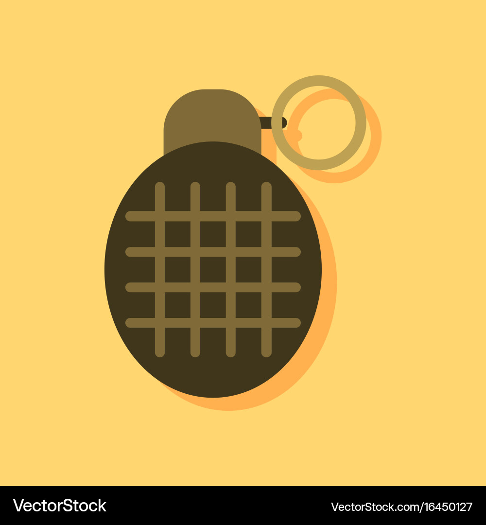 Flat icon design collection military frag grenade Vector Image