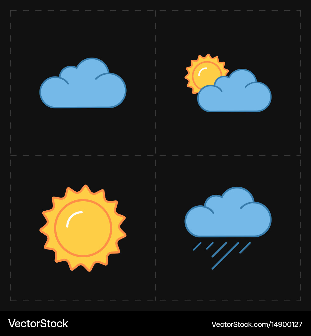 Four flat modern weather icons Royalty Free Vector Image