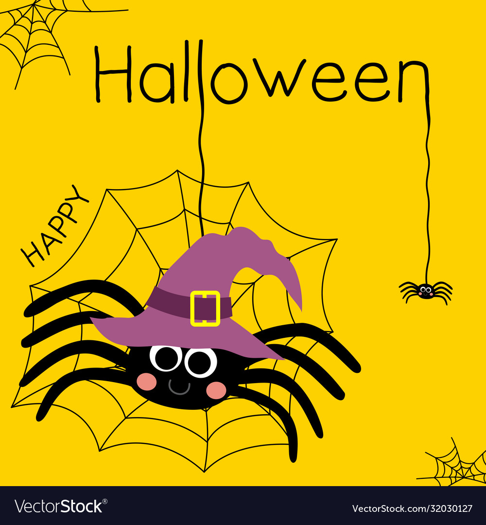 Halloween design concept happy spider Royalty Free Vector