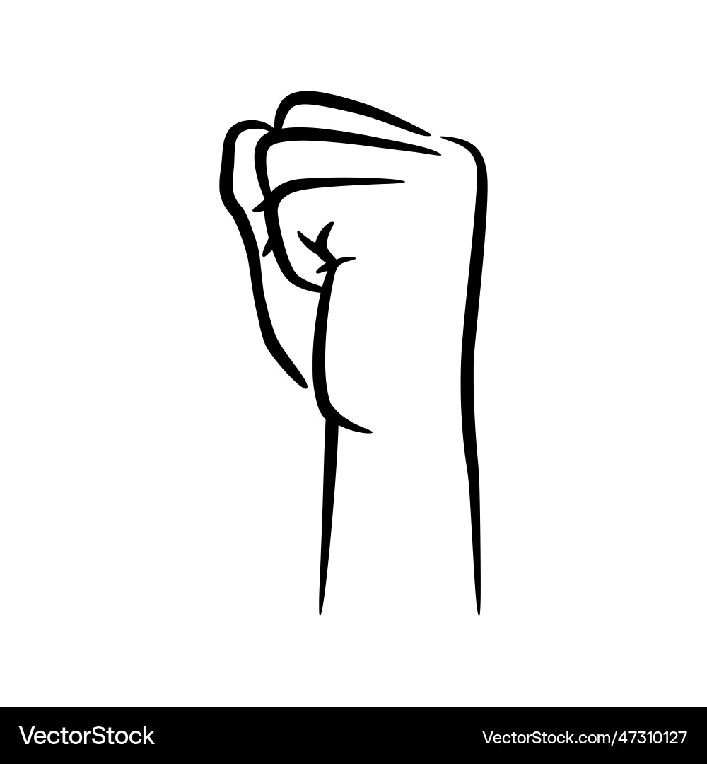 Human fist punch line art Royalty Free Vector Image