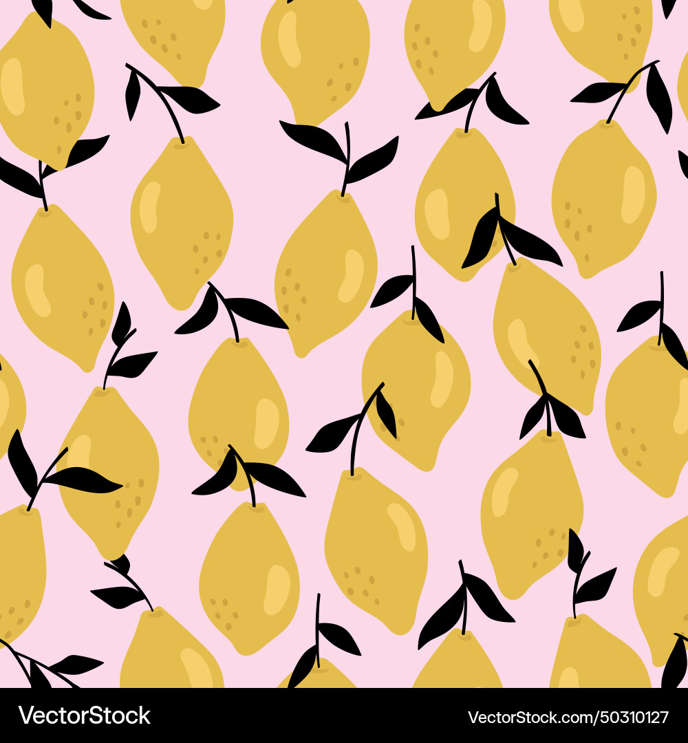 Lemon seamless painting texture for wallpaper Vector Image