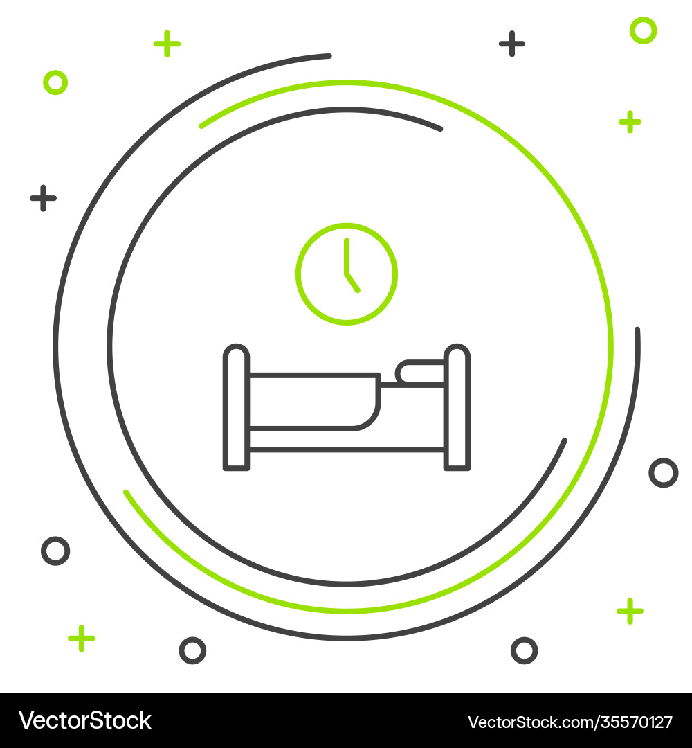 Line time to sleep icon isolated on white Vector Image