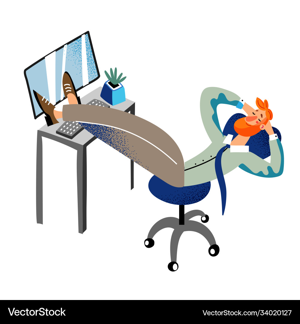 Office male worker at coffee break man sitting Vector Image