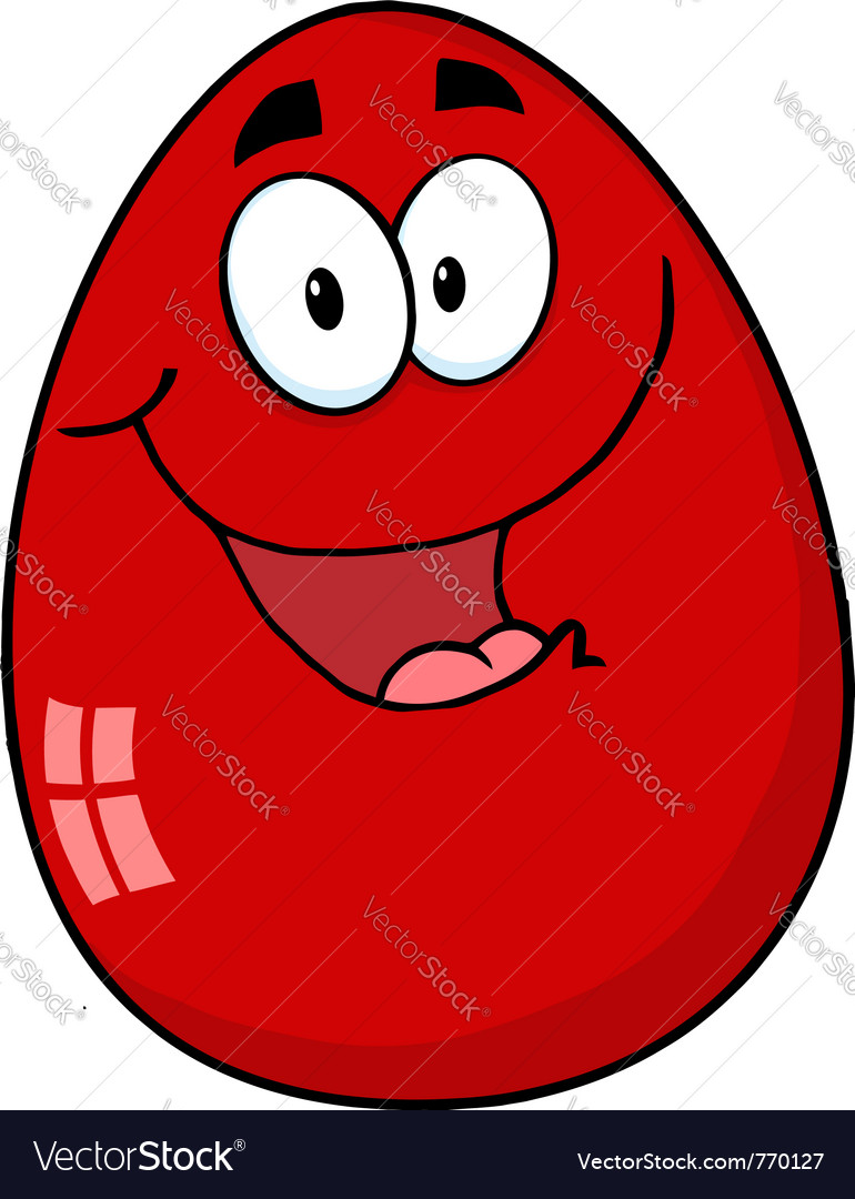 Red easter egg character Royalty Free Vector Image