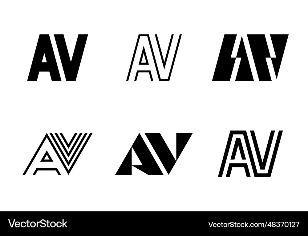 Set of letter av logos Royalty Free Vector Image